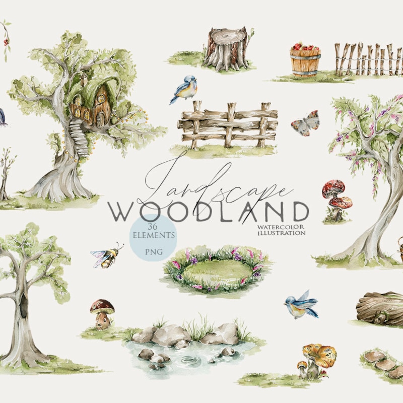 Woodland Clipart - Etsy