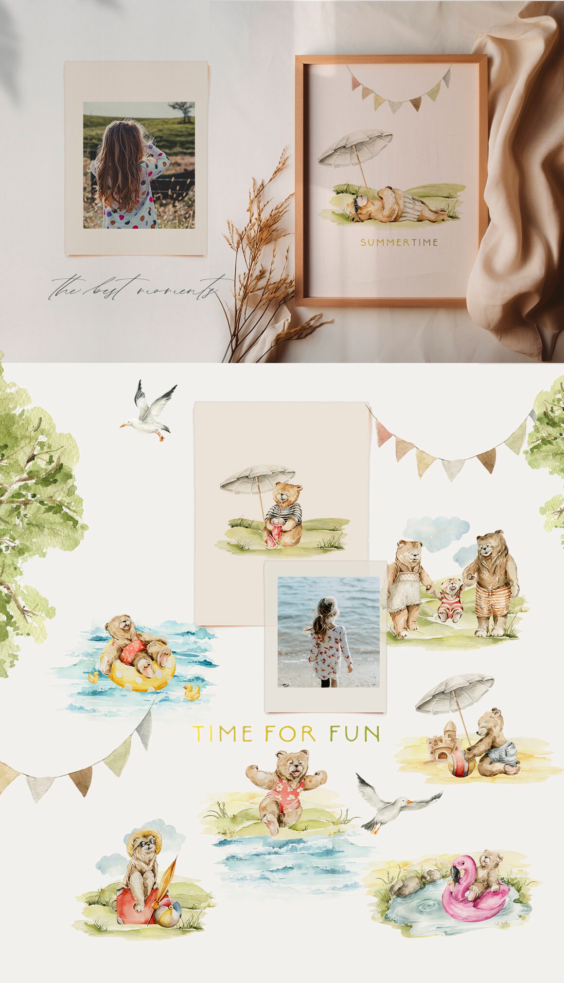 Baby Bear Clipart Watercolor Cute Animals Woodland Babies Watercolour ...