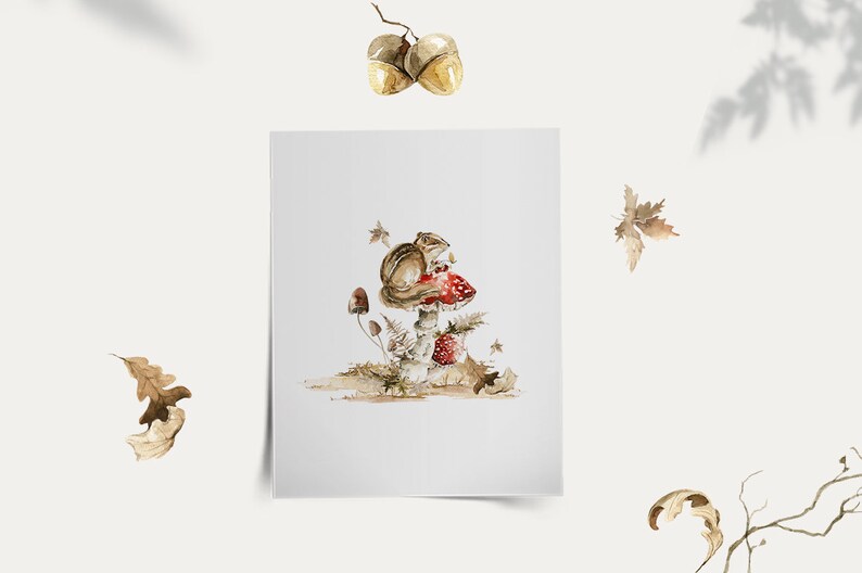 Autumn Woodland Clipart Watercolor Woodland Animals Fall Forest Baby ...