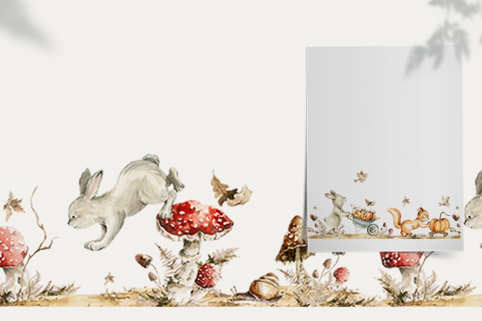 Autumn Forest Border Clipart Watercolor Animals Clip Art Woodland Frame ...