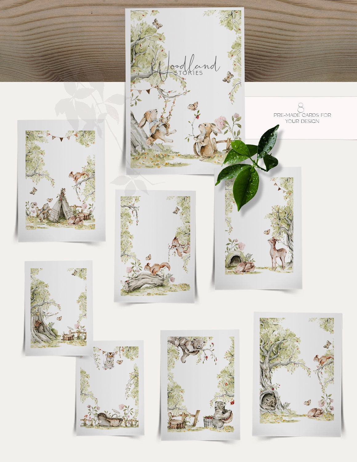 Woodland Clipart Watercolor Baby Animals Nursery Art Decor Woodland ...
