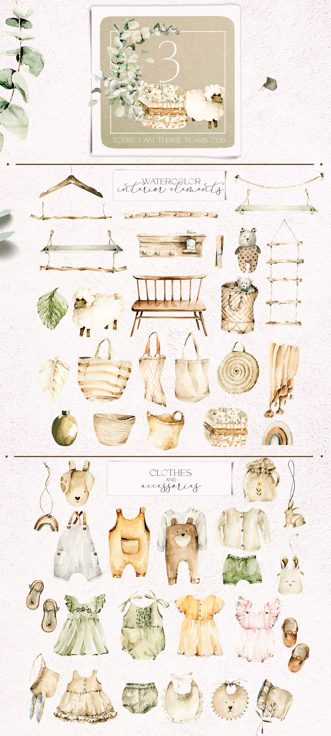 Boho Baby Decor Baby Girl Clipart Watercolor Nursery Decor Boho Baby ...