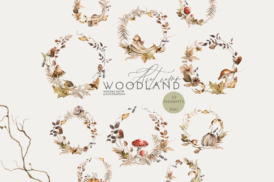 Watercolor Floral Wreath Autumn Frame Clipart Watercolour Pumpkins ...