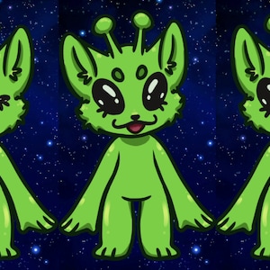 Gnarp Alien Cat Vtuber Model V2 - Premade - Vtube Studio - Furry ...