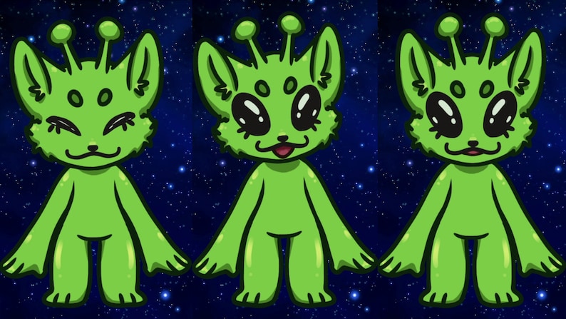 Gnarp Alien Cat Vtuber Model V2 - Premade - Vtube Studio - Furry ...