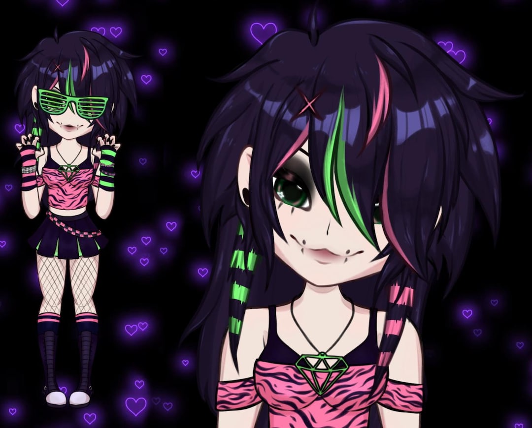 Vtuber Model Premade / Adopt - Scene / Emo / Scenecore / Y2K / Female ...