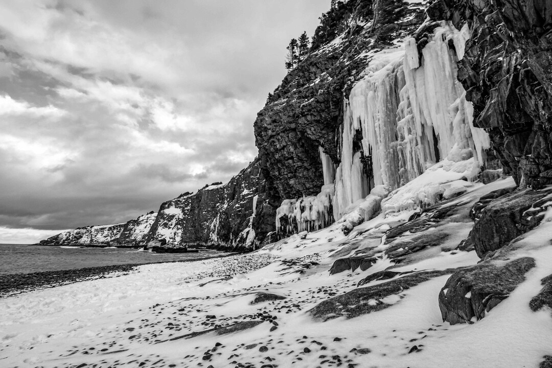 Black and White Newfoundland Winter Landscape Wall Art Print - Etsy
