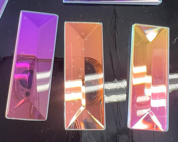 Dichroic Glass Orange/blue , Stained Glass Sheet, Rainbow , Jewelry ...