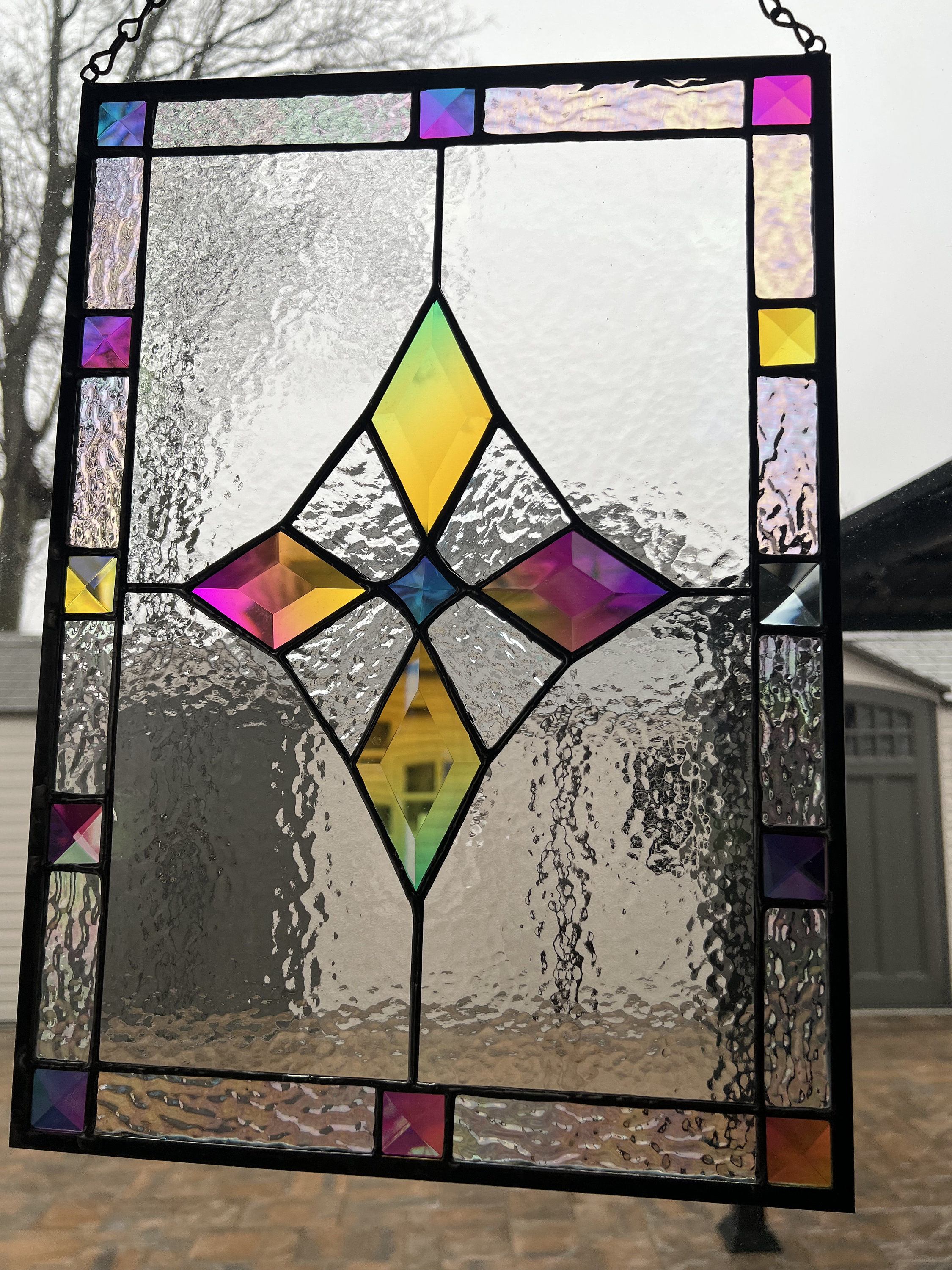 Dichroic Bevel Stained Glass Window Wall Rainbow Hanging - Etsy