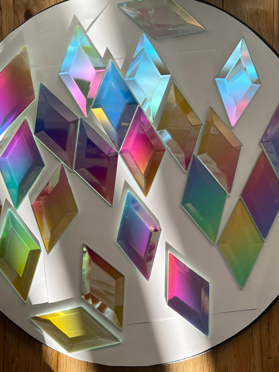 Dichroic Diamond Bevel Jewel Stained Glass - Etsy