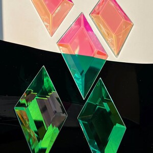 2”x4”dichroic Diamond Bevel Stained Glass Jewel - Etsy