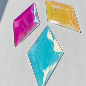 2”x4”dichroic Diamond Bevel Stained Glass Jewel - Etsy