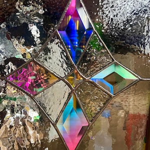 Dichroic Diamond Bevel Jewel Stained Glass - Etsy
