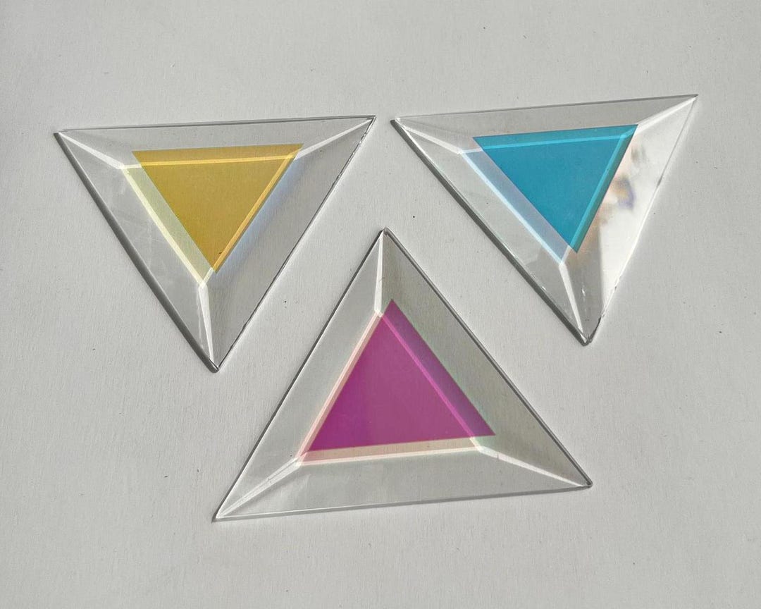 Dichroic Triangle Bevel Stained Glass Jewel - Etsy