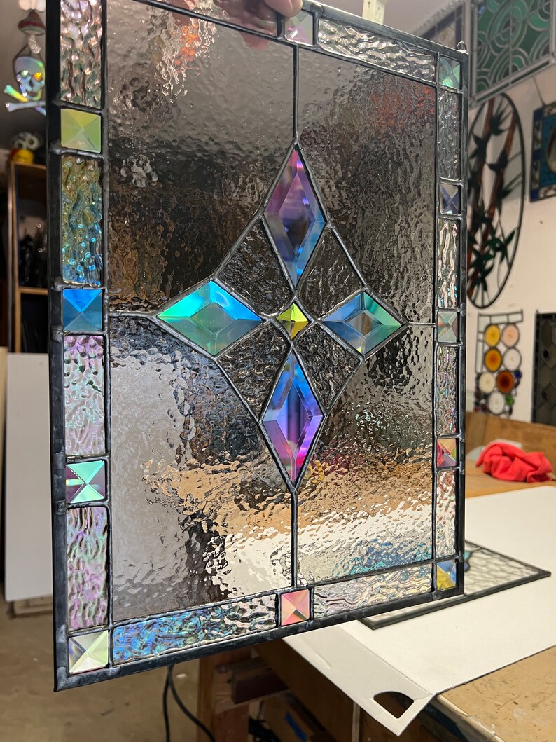 Dichroic Bevel Stained Glass Window Wall Rainbow Hanging - Etsy