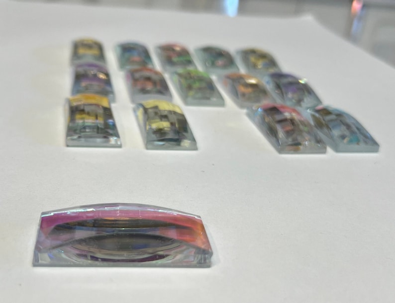 45x20mm Rectangle Jewel-dichroic Rainbow German Faceted Jewel Bevel - Etsy