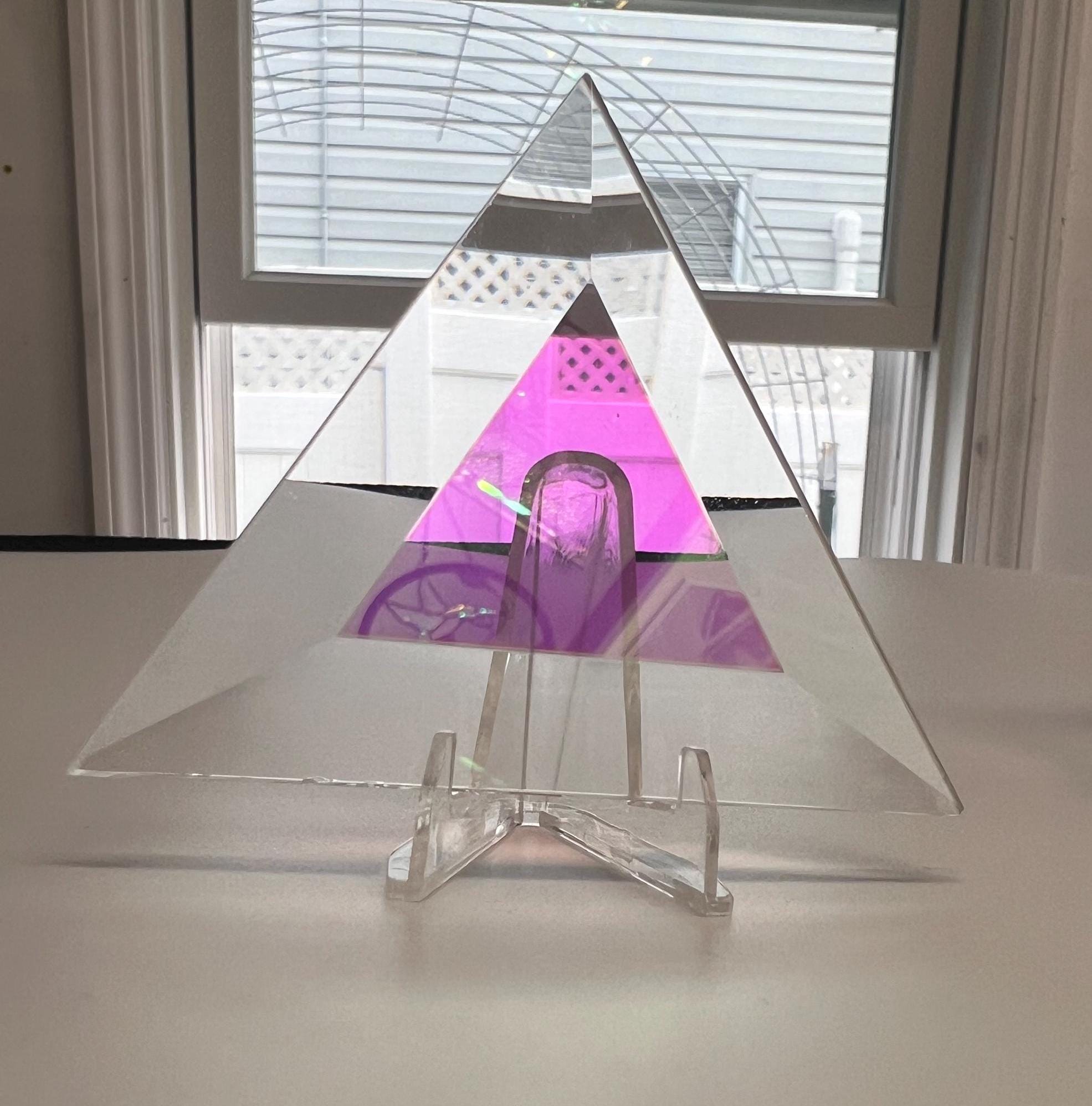 Dichroic Triangle Bevel Stained Glass Jewel - Etsy