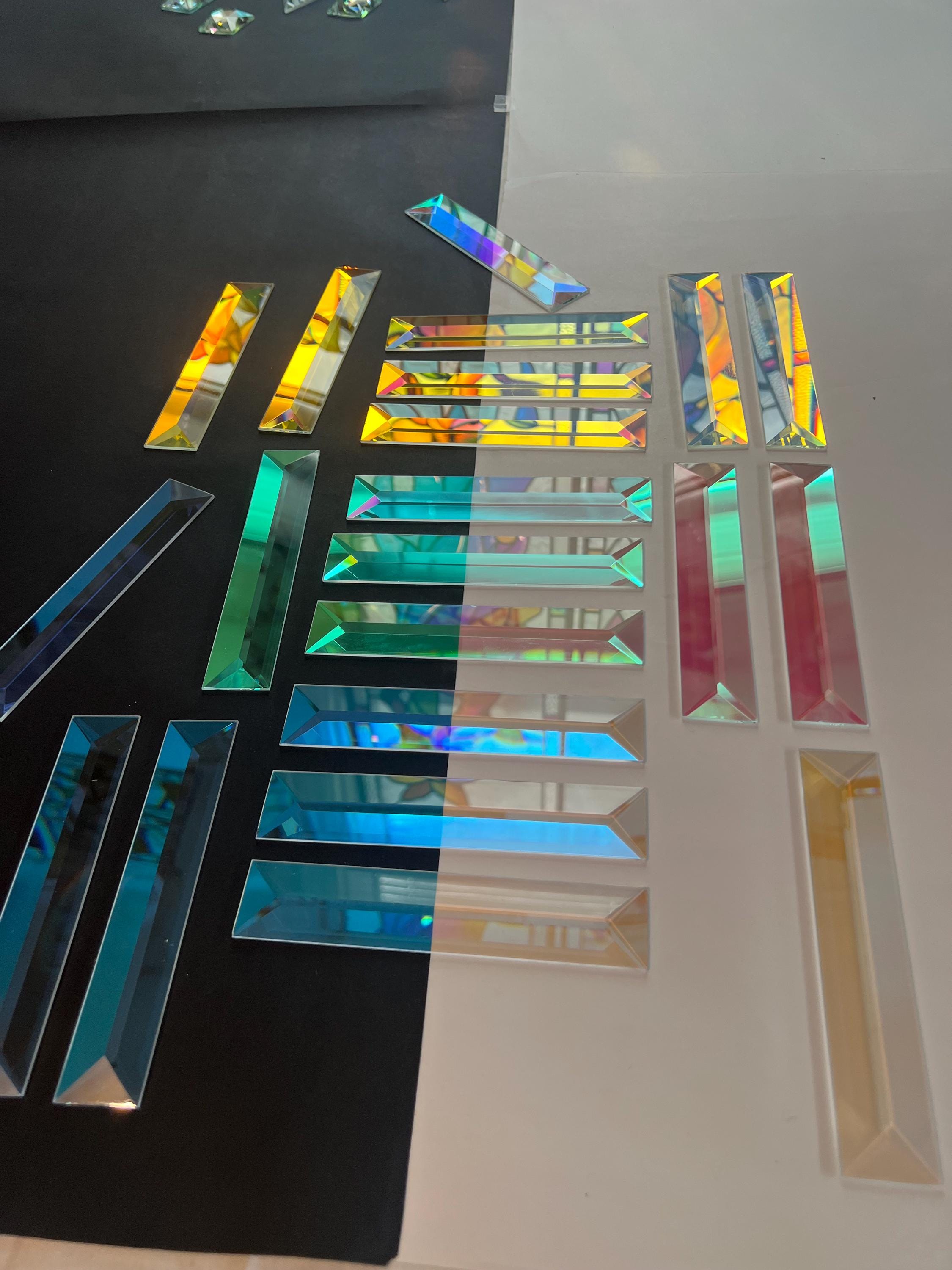 Dichroic Bevel 1” X 5”rectangle Stained Glass - Etsy
