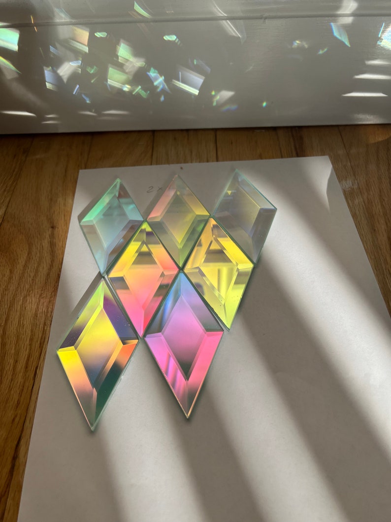 Dichroic Diamond Bevel Jewel Stained Glass - Etsy