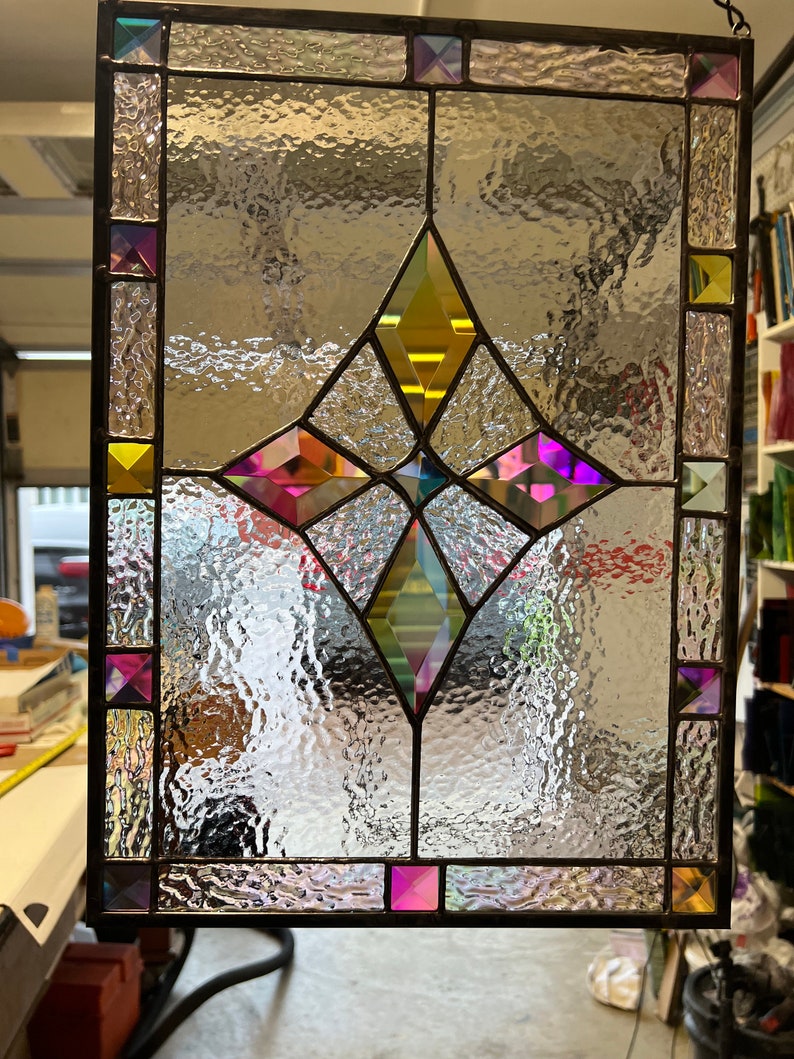Dichroic Bevel Stained Glass Window Wall Rainbow Hanging - Etsy