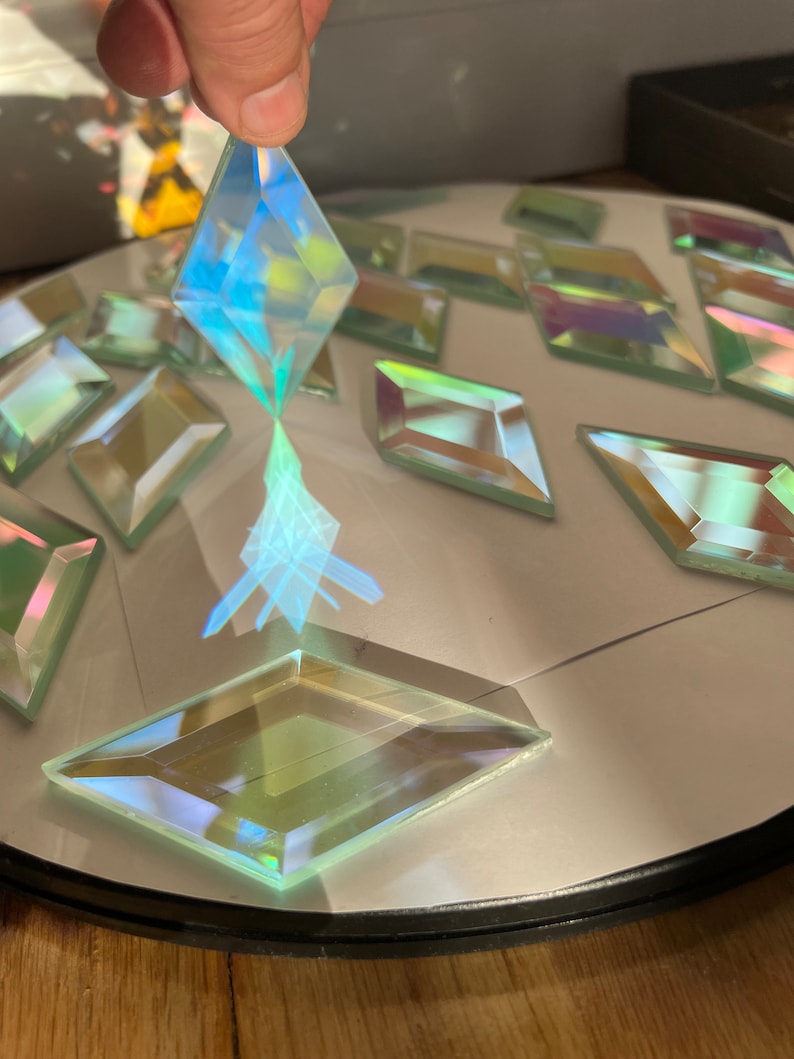 Dichroic Diamond Bevel Jewel Stained Glass - Etsy