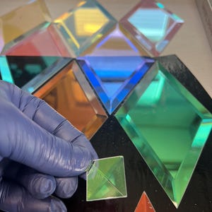 1” Dichroic Square Bevel , Jewel , Stained Glass - Etsy