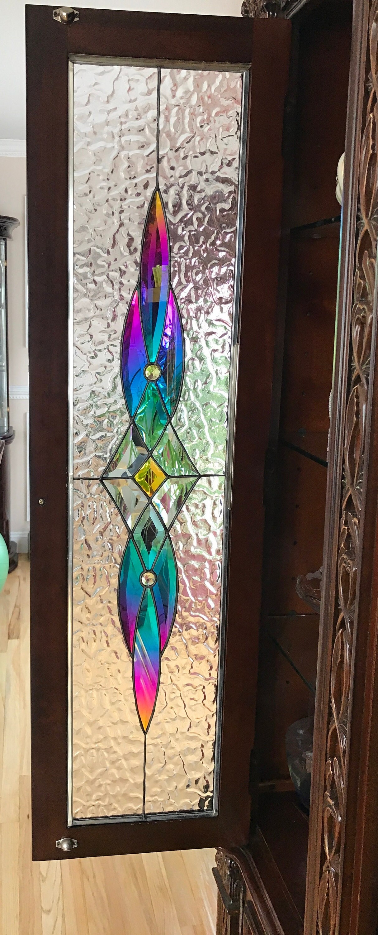 Dichroic Bevel Stained Glass Window Rainbow Cabinet Door - Etsy