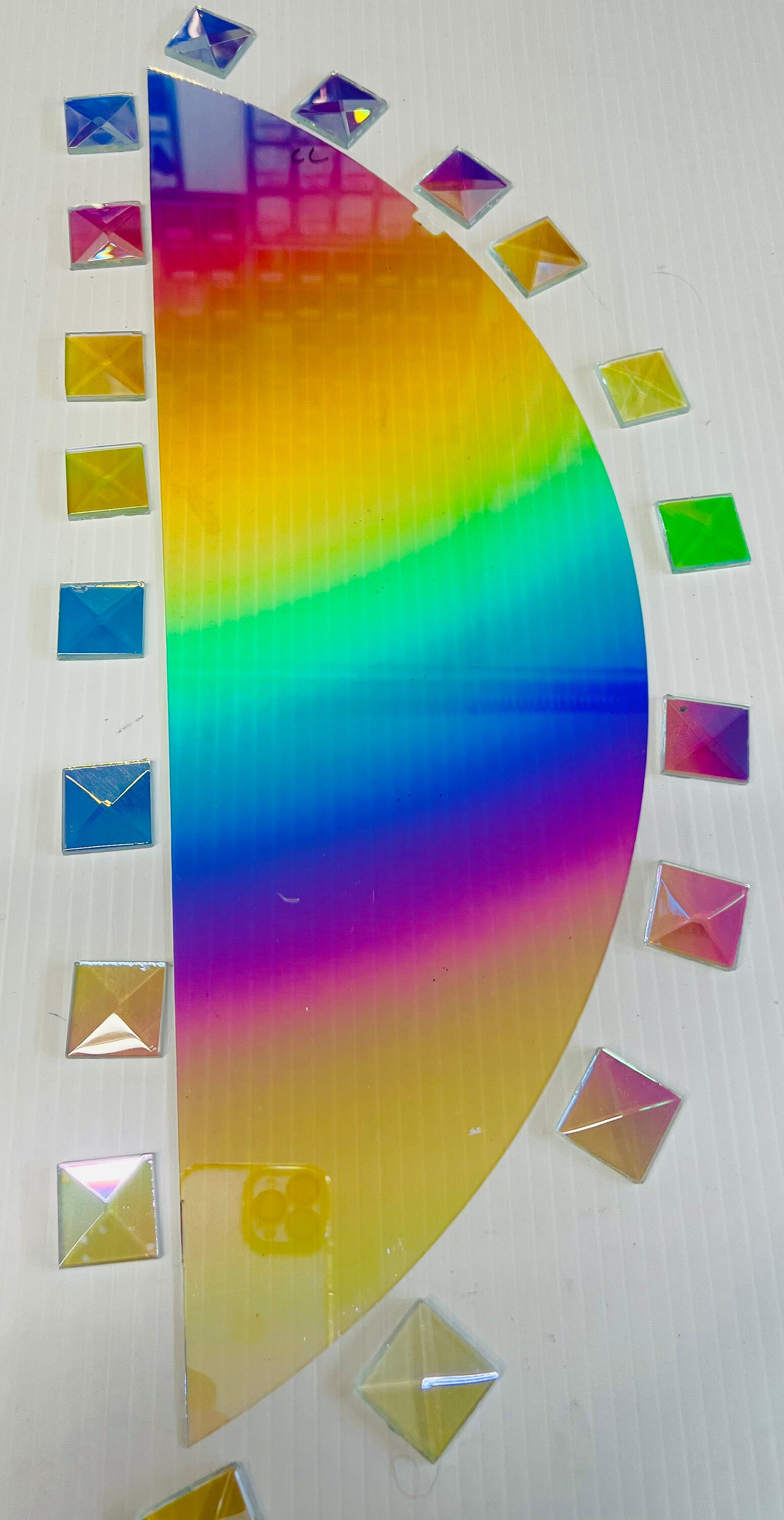 1x1 Dichroic Square Rainbow Bevel Stained Glass Jewel Gem - Etsy