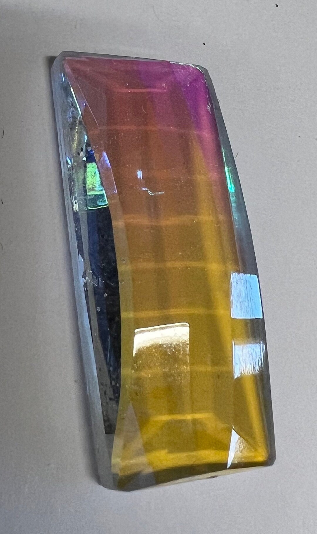 45x20mm Rectangle Jewel-dichroic Rainbow German Faceted Jewel Bevel - Etsy