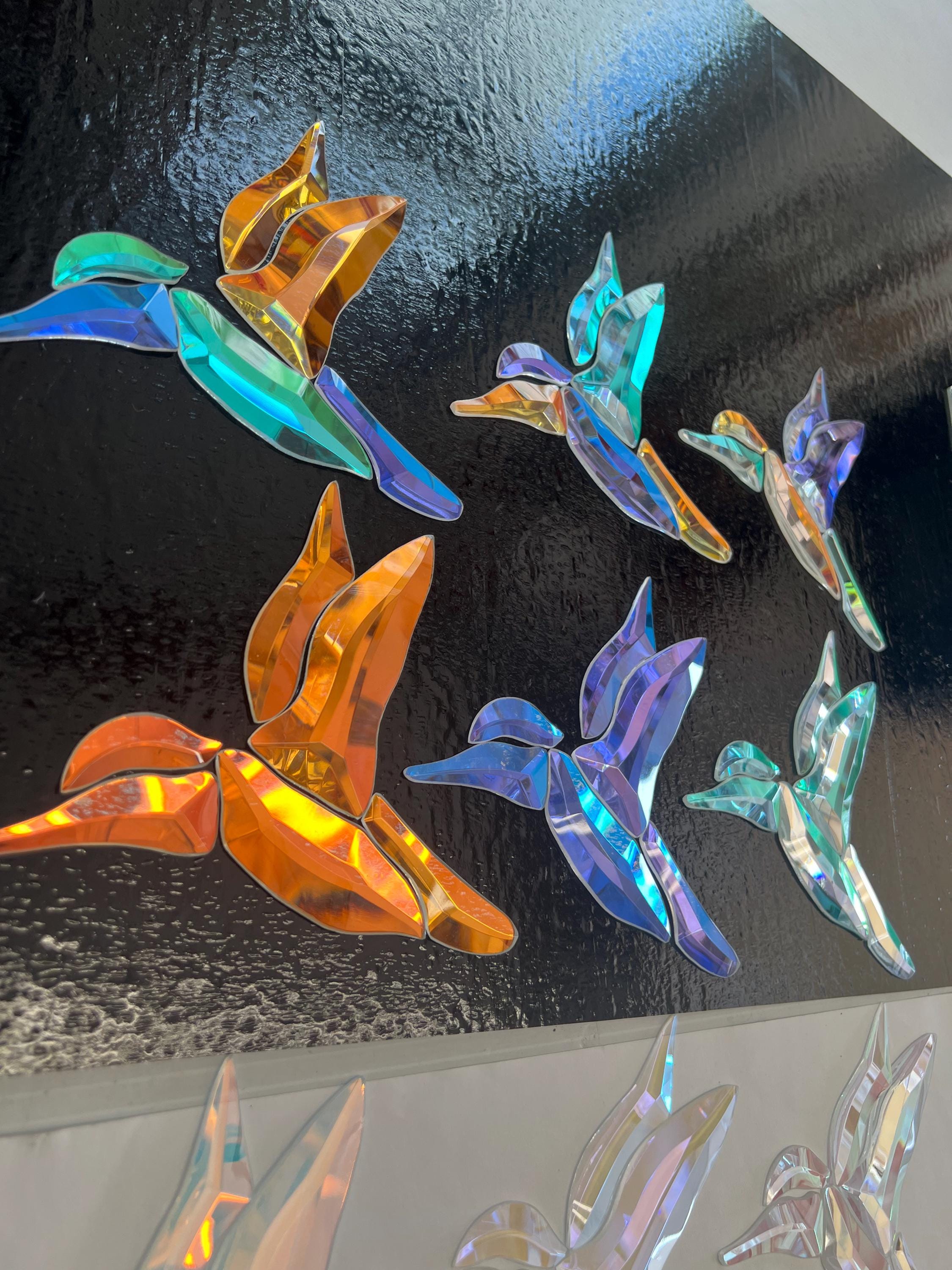 Dichroic Hummingbird Bevel Kit , Rainbow , Stained Glass Clusters - Etsy