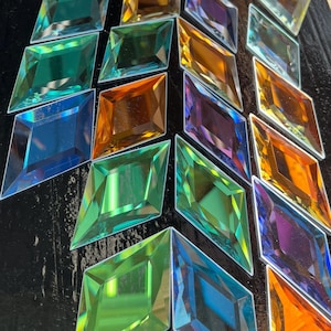 2”x4”dichroic Diamond Bevel Stained Glass Jewel - Etsy
