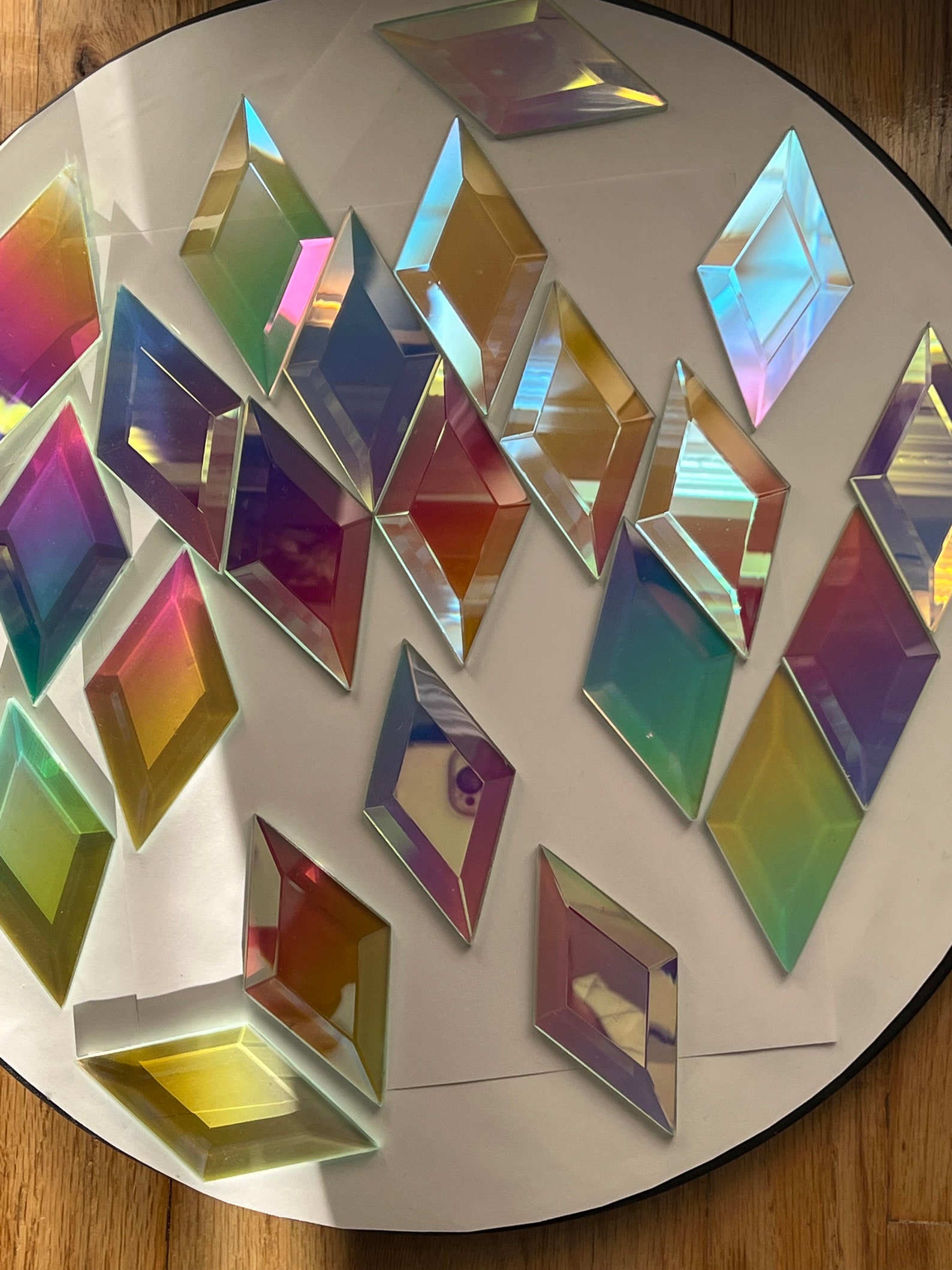 Dichroic Diamond Bevel Jewel Stained Glass - Etsy