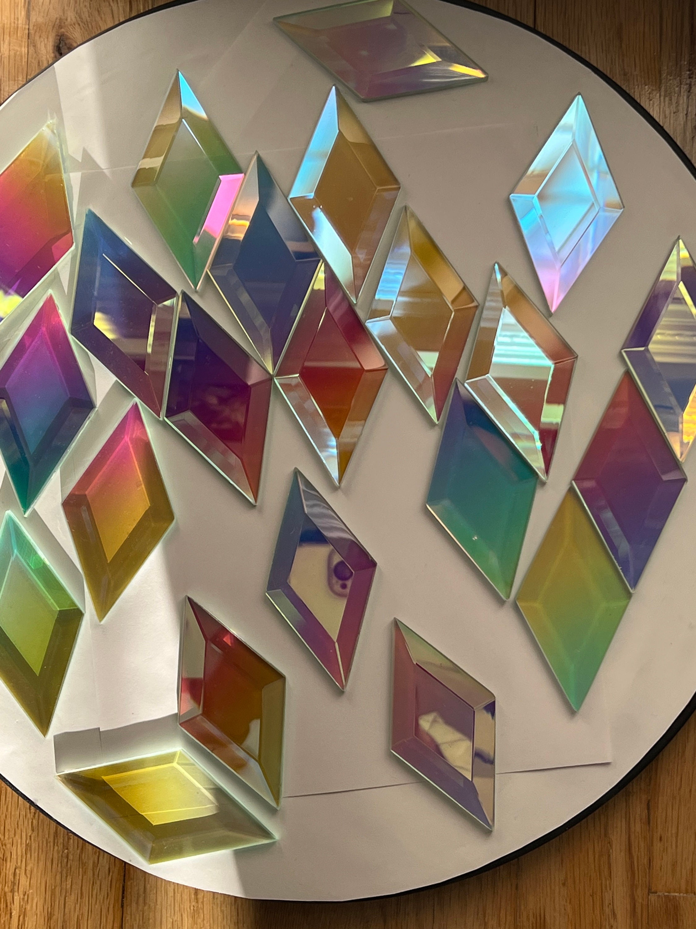 Dichroic Diamond Bevel Jewel Stained Glass - Etsy