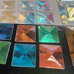 1” Dichroic Square Bevel , Jewel , Stained Glass - Etsy