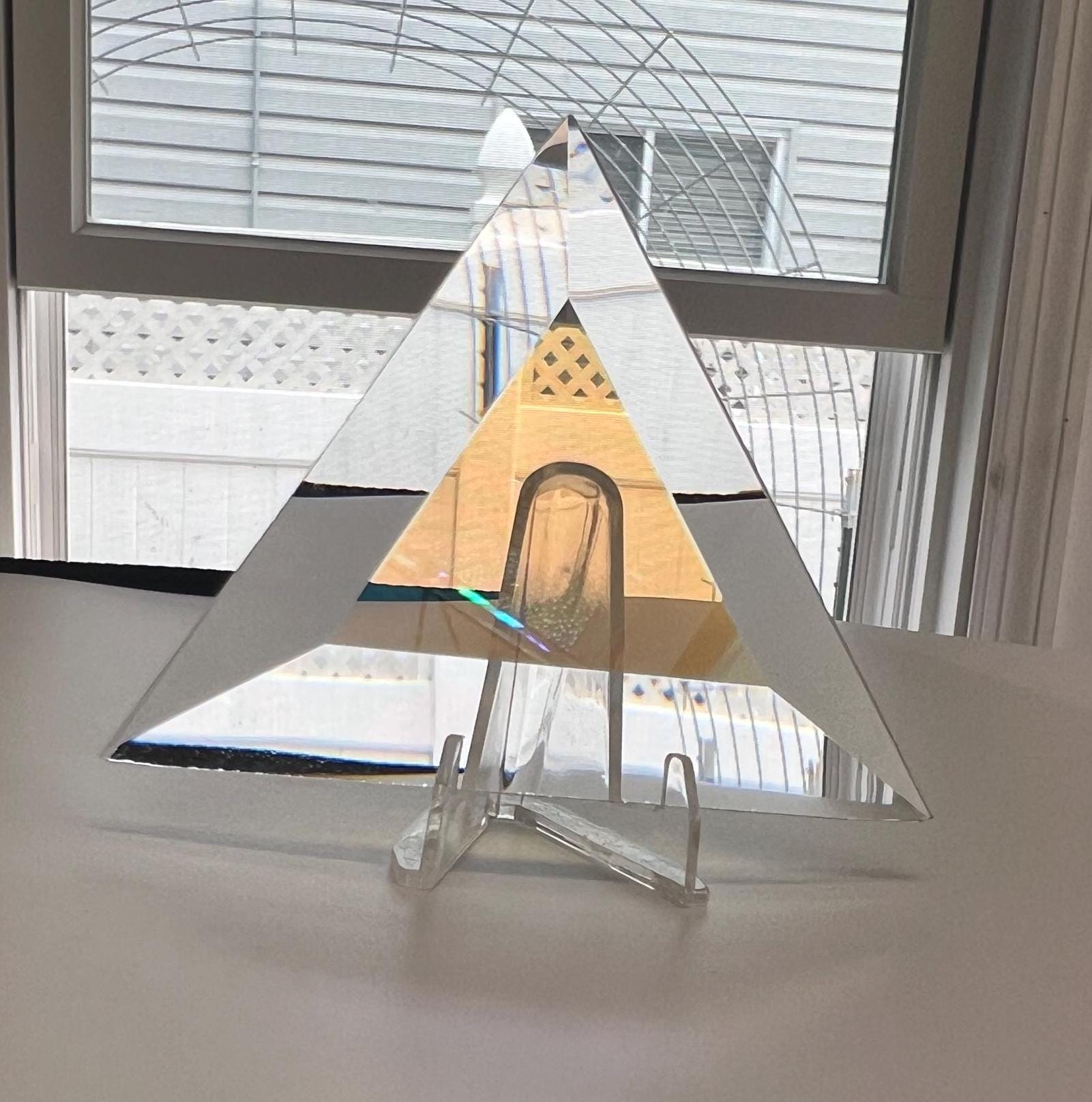 Dichroic Triangle Bevel Stained Glass Jewel - Etsy