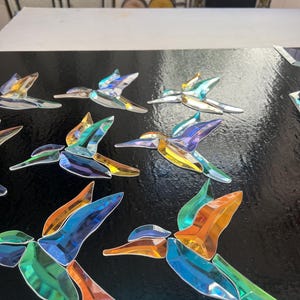 Dichroic Hummingbird Bevel Kit , Rainbow , Stained Glass Clusters - Etsy