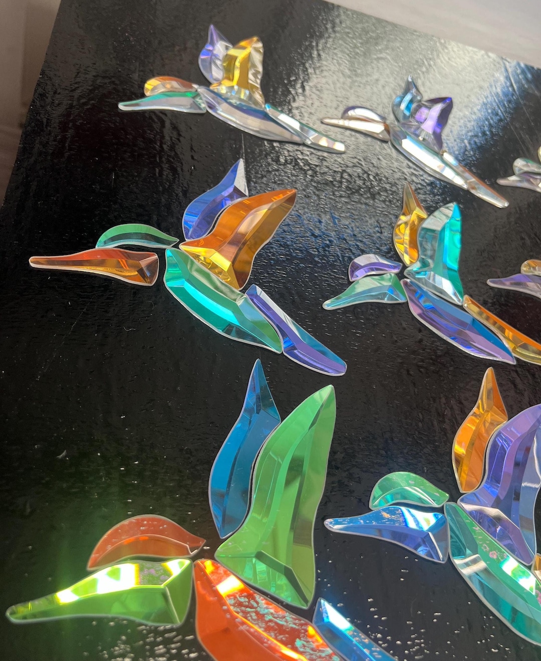 Dichroic Hummingbird Bevel Kit , Rainbow , Stained Glass Clusters - Etsy