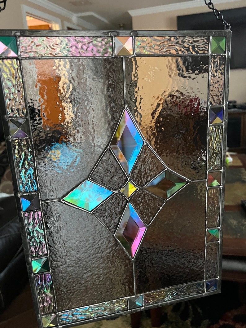 Dichroic Bevel Stained Glass Window Wall Rainbow Hanging - Etsy