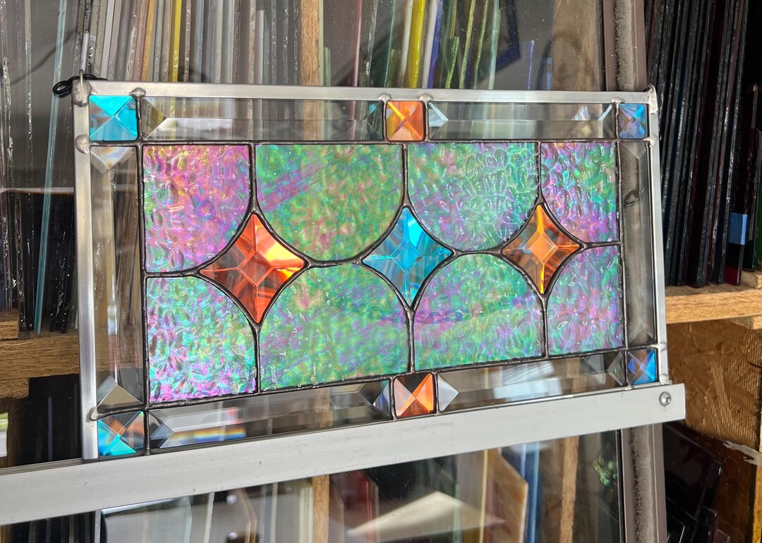 Dichroic Star Bevel, Iridescent Stained Glass Window , Wall Panel ...