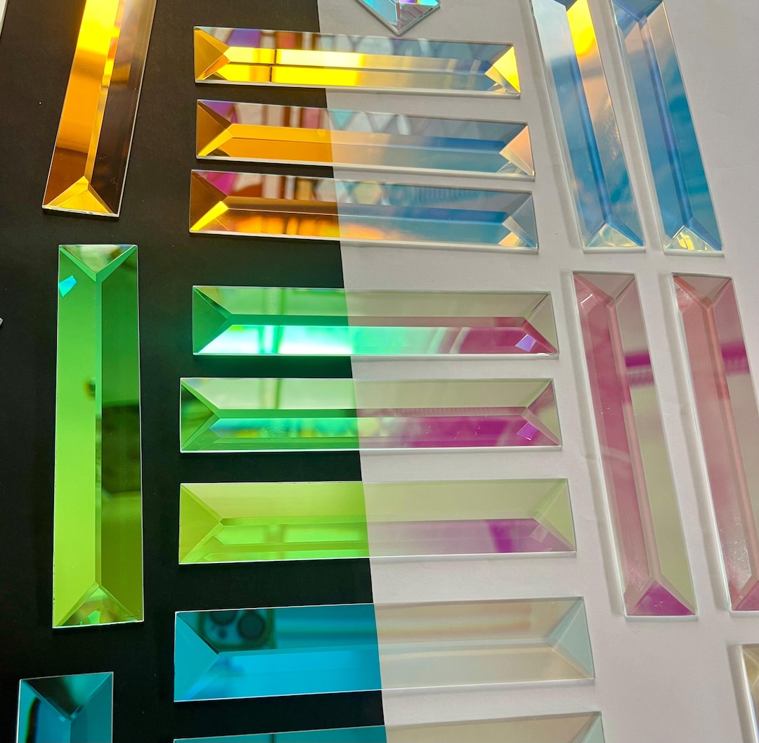 Dichroic Bevel 1” X 5”rectangle Stained Glass - Etsy
