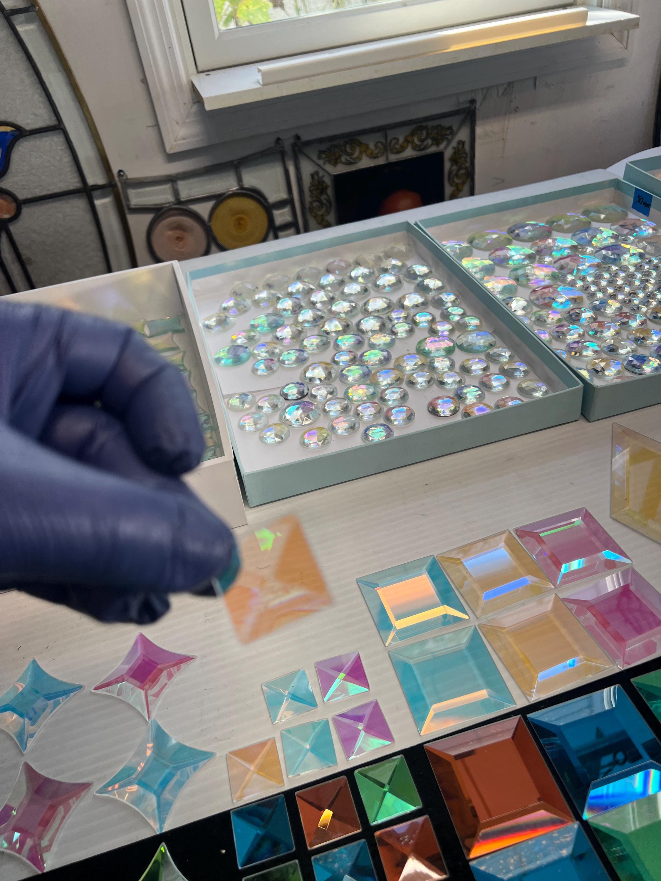 1” Dichroic Square Bevel , Jewel , Stained Glass - Etsy