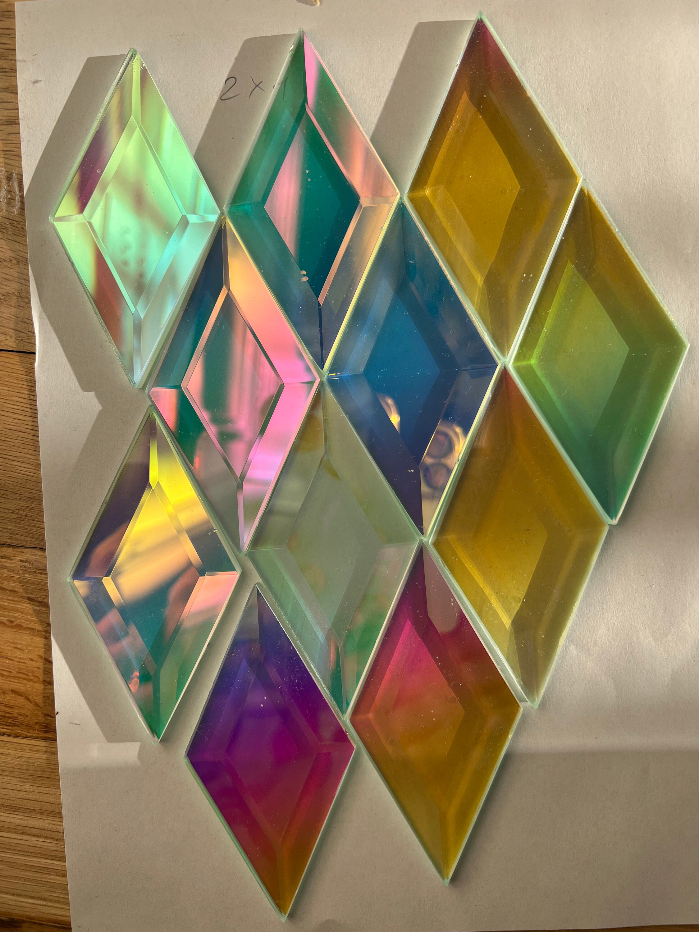 Dichroic Diamond Bevel Jewel Stained Glass - Etsy