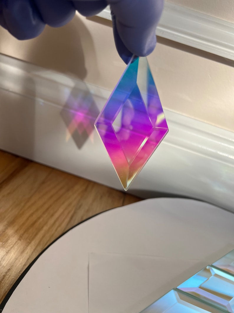 Dichroic Diamond Bevel Jewel Stained Glass - Etsy