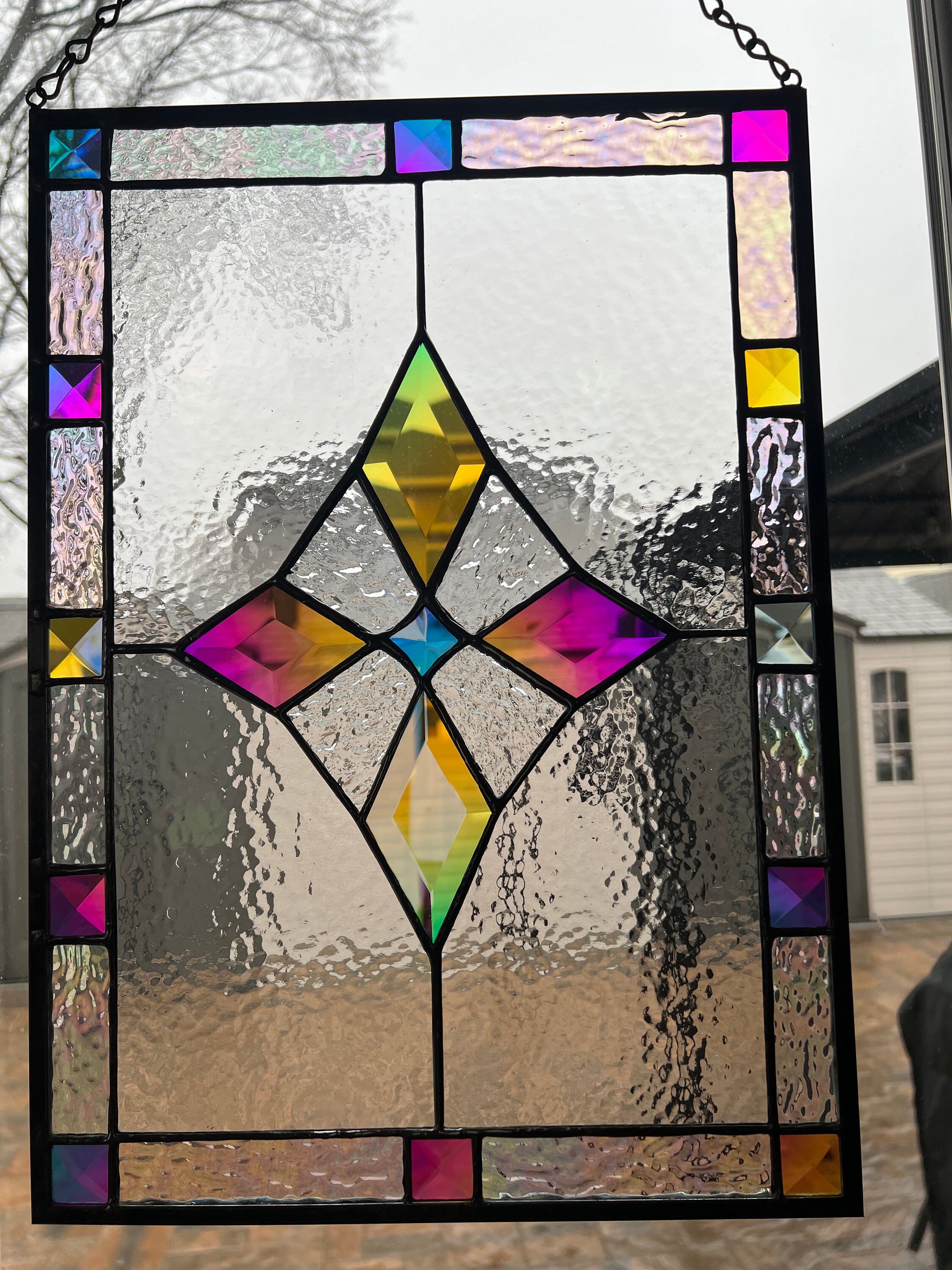 Dichroic Bevel Stained Glass Window Wall Rainbow Hanging - Etsy