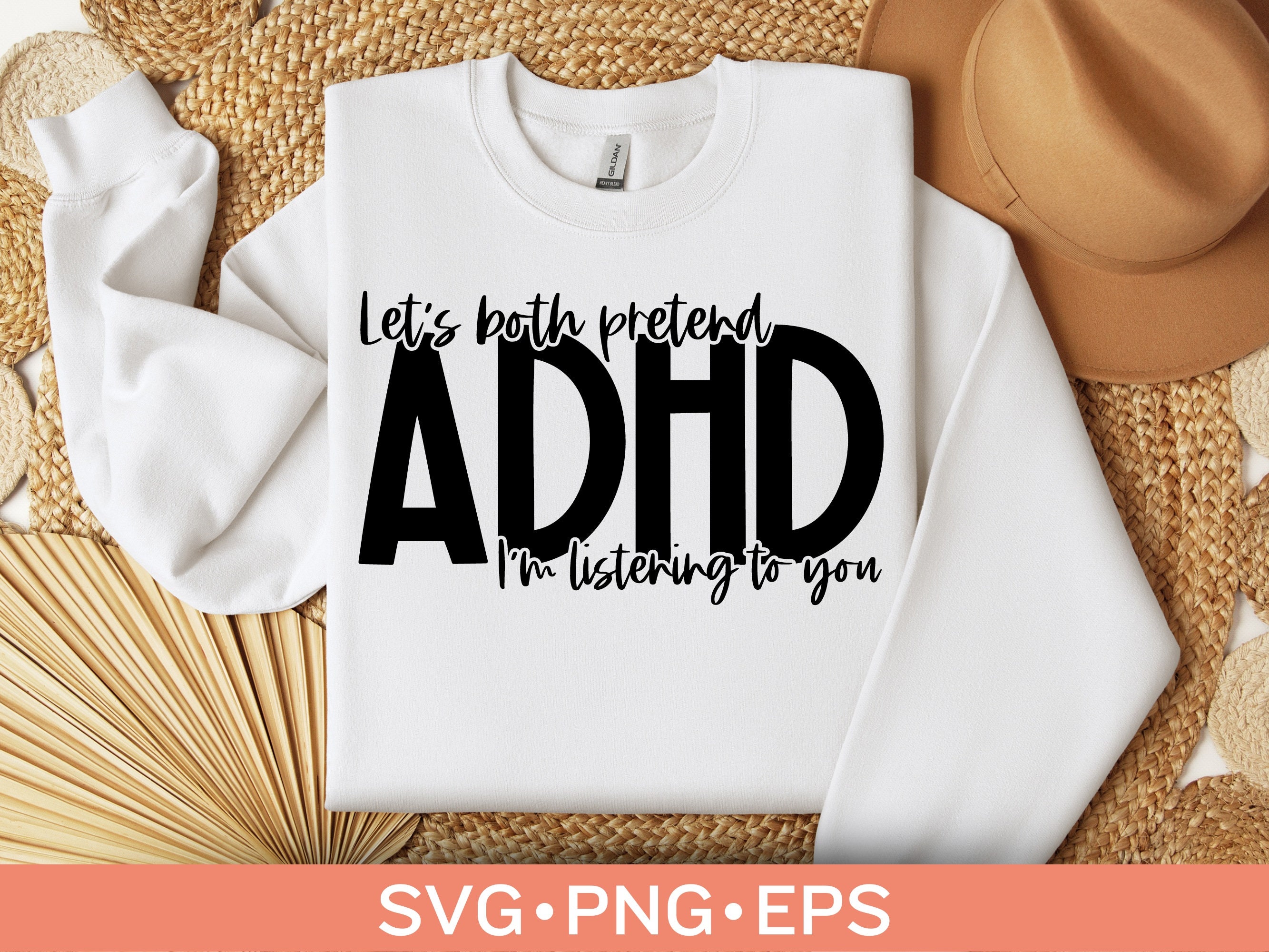 ADHD Svg File for Shirts, Funny Neurodiversity & Mental Health Design ...