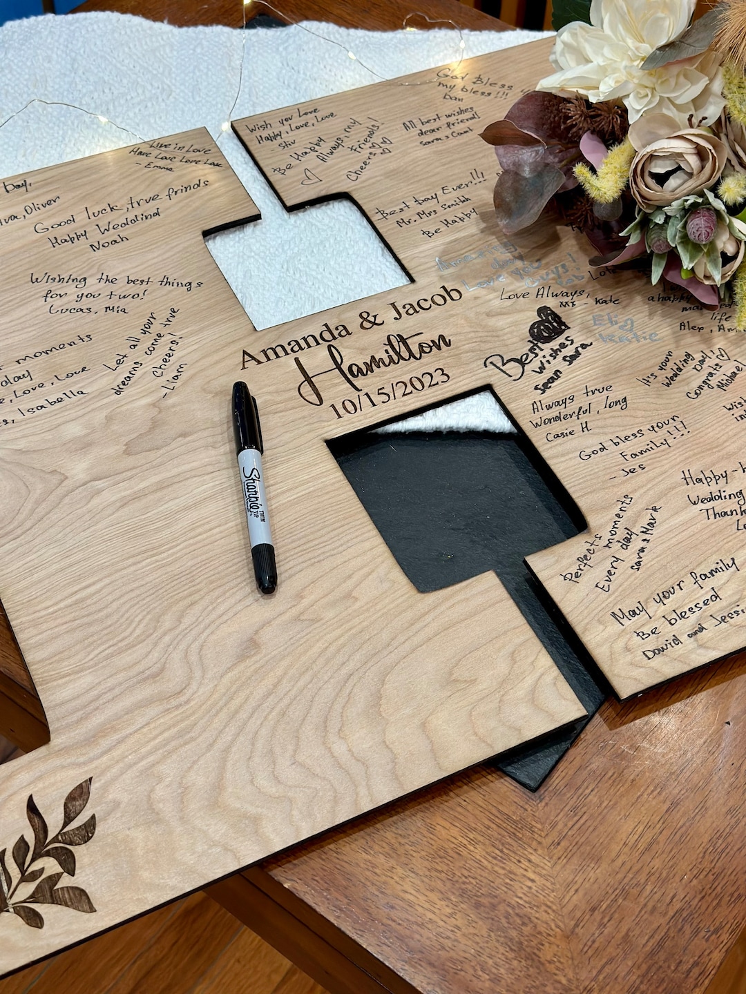 Natural Color Wedding Letter Guest Book Alternative, Letter Guest Book ...