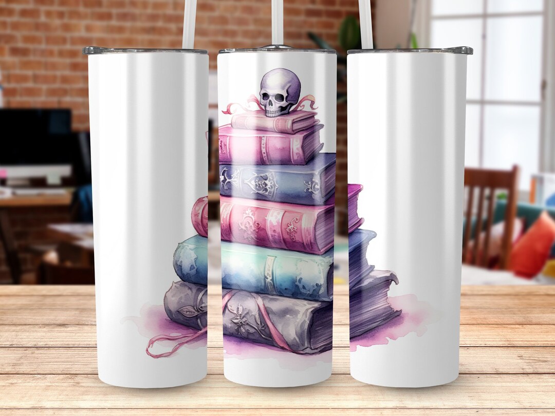 Spooky Halloween Pastel Goth Books 20 Oz Skinny Tumbler - Etsy