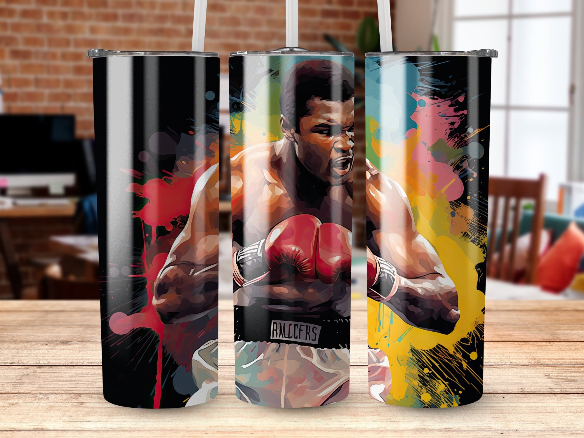 Boxing Tumbler Colorful Watercolor 20 Oz Skinny Tumbler Sublimation ...