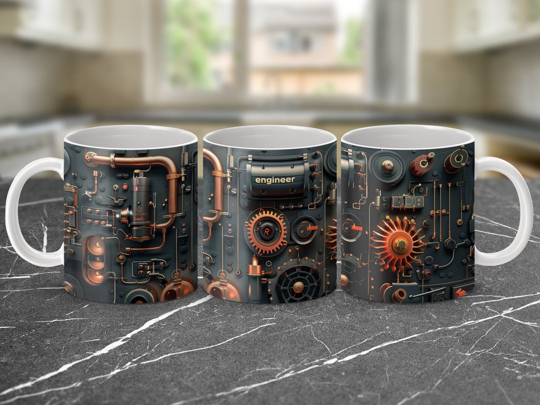 Steampunk Themed Engineer Mug Wrap for 11oz and 15oz Coffee Mugs - Etsy