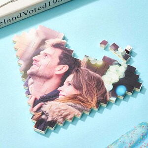 Custom Building Brick Heart Shaped Personalized Photo Block Puzzle - Etsy